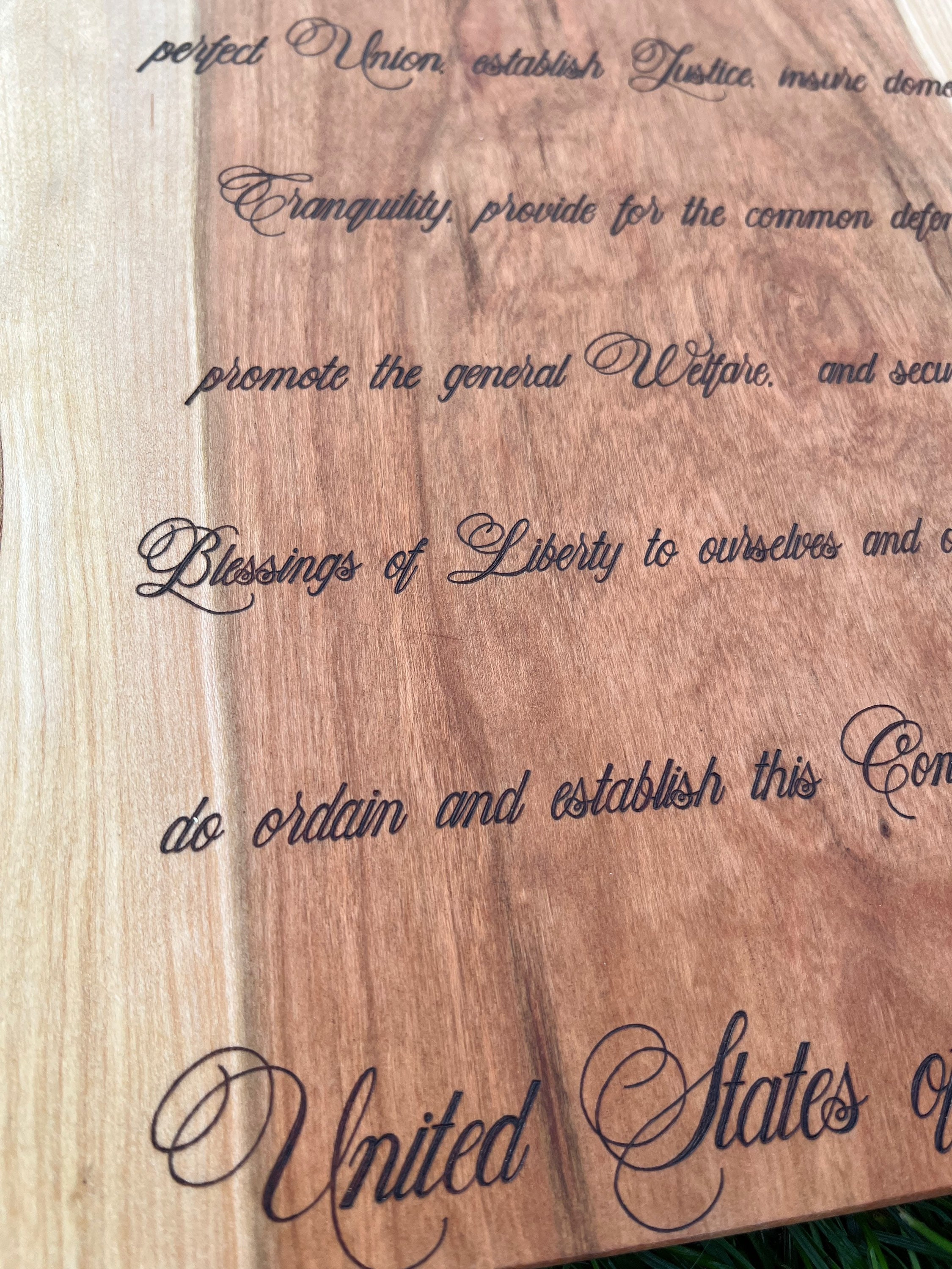 Hand Wood Burned Preamble of the Constitution - Etsy