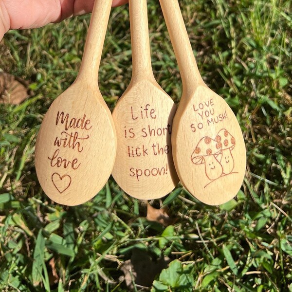 Wood Burned Spoons - Etsy