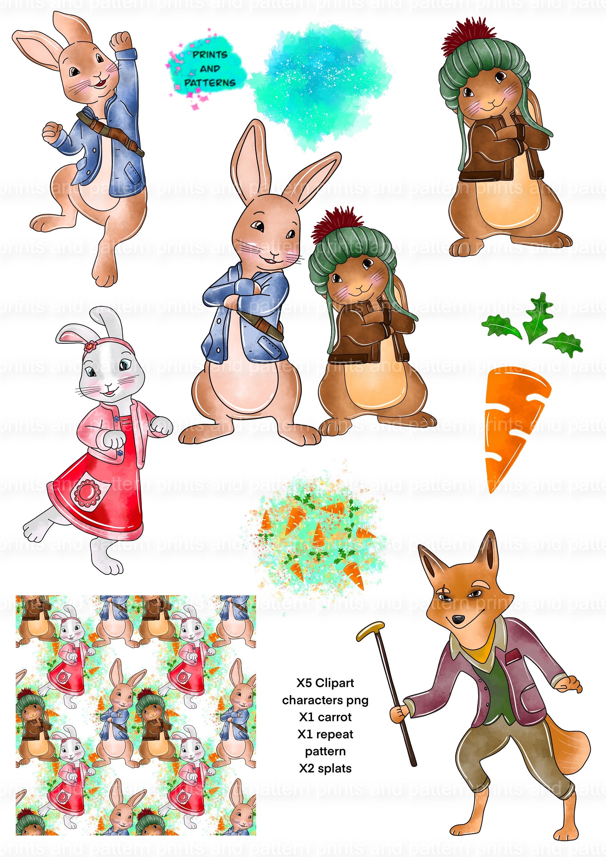 Peter Rabbit Clipart Watercolor Peter Rabbit Cute Tv Peter - Etsy