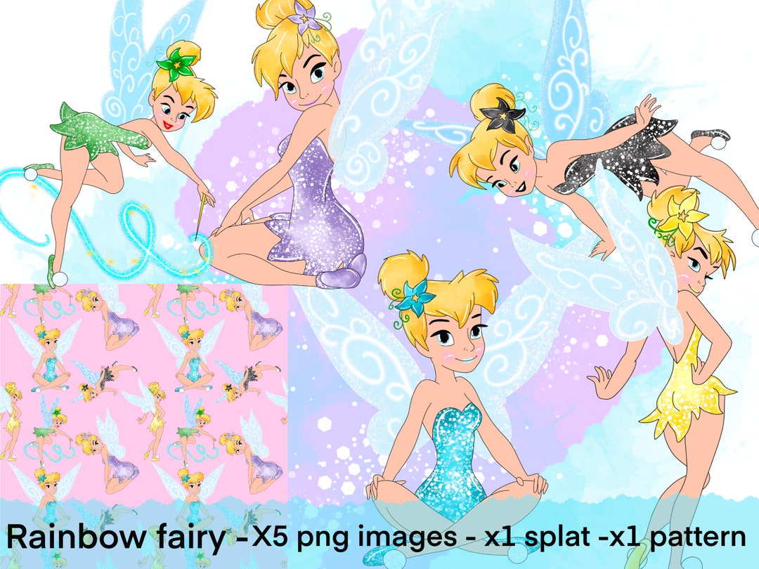 Sparkling Tinkerbell & Pattern Easy to Use Sublimation Clipart Pack ...