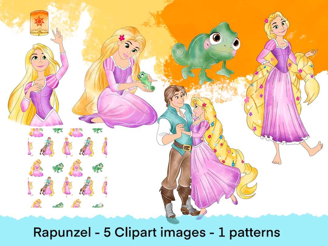Watercolor Princess , Tangled , Watercolor Seamless Pattern Tangled ...