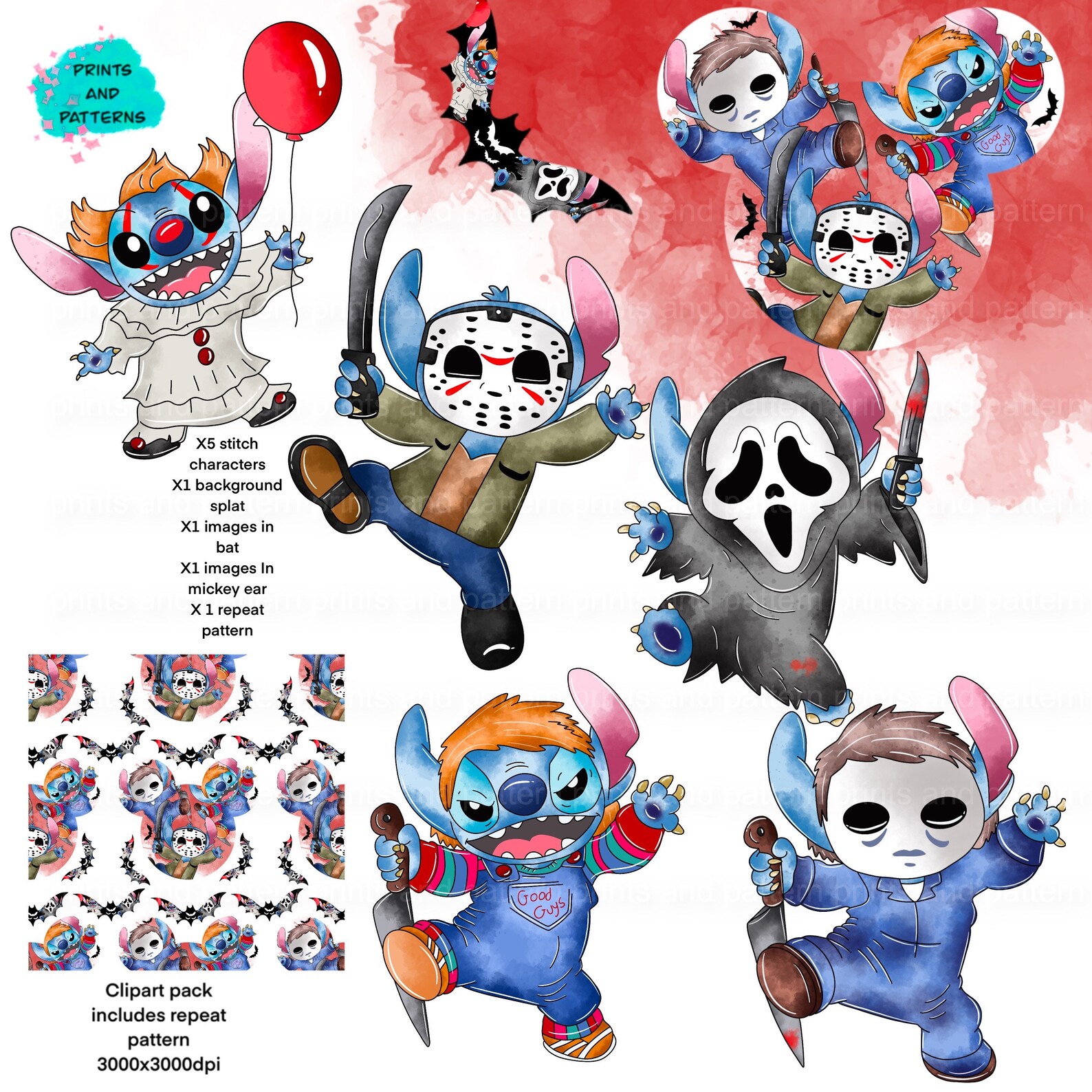 Halloween Stitch Watercolor Stitch Png Halloween Stitch - Etsy UK