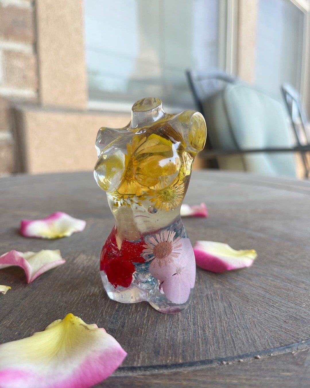 Resin Woman Body, Dried Flower Resin Woman Figurine, Female Body Figure ...