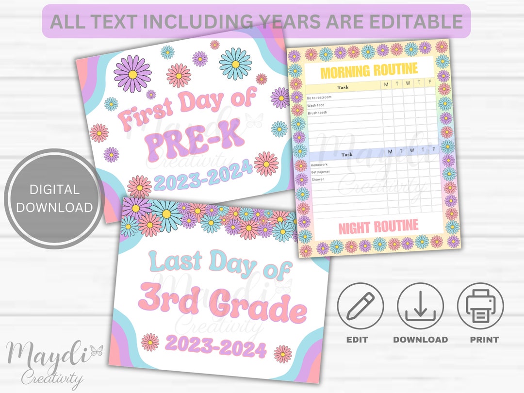 Pastel Groovy ALL Grades Editable Back to School BUNDLE, DIGITAL ...