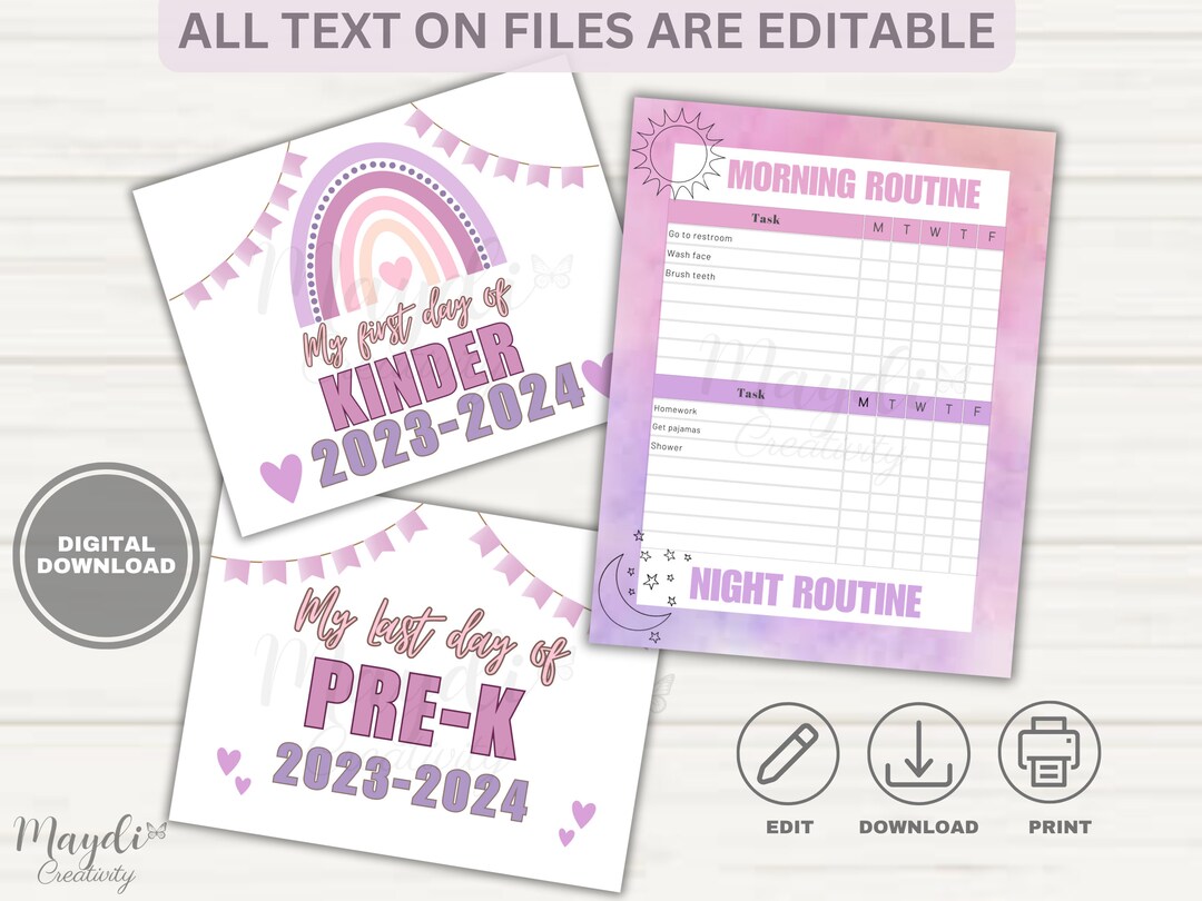 ALL Grades Boho Back to School BUNDLE, DIGITAL Download, Editable Daily ...