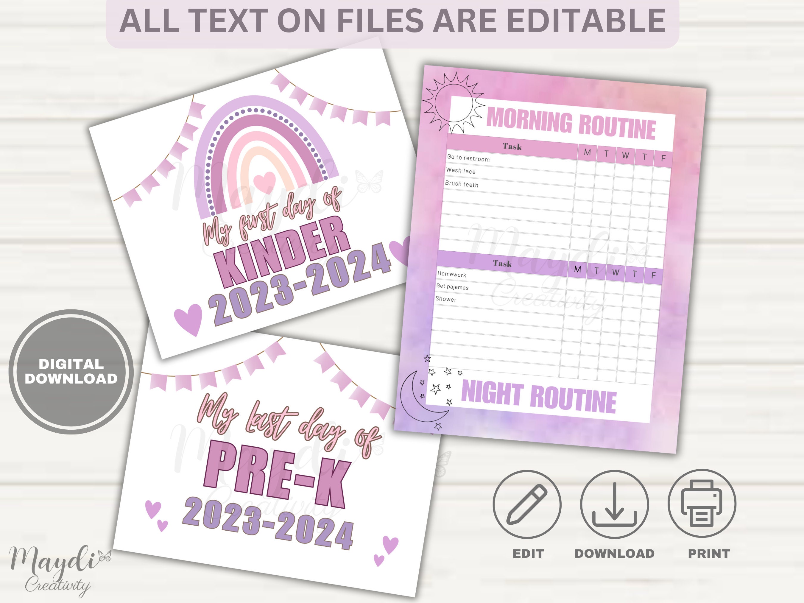 ALL Grades Boho Back to School BUNDLE, DIGITAL Download, Editable Daily ...