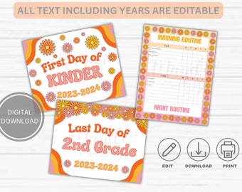 ALL Grades Boho Back to School BUNDLE, DIGITAL Download, Editable Daily ...