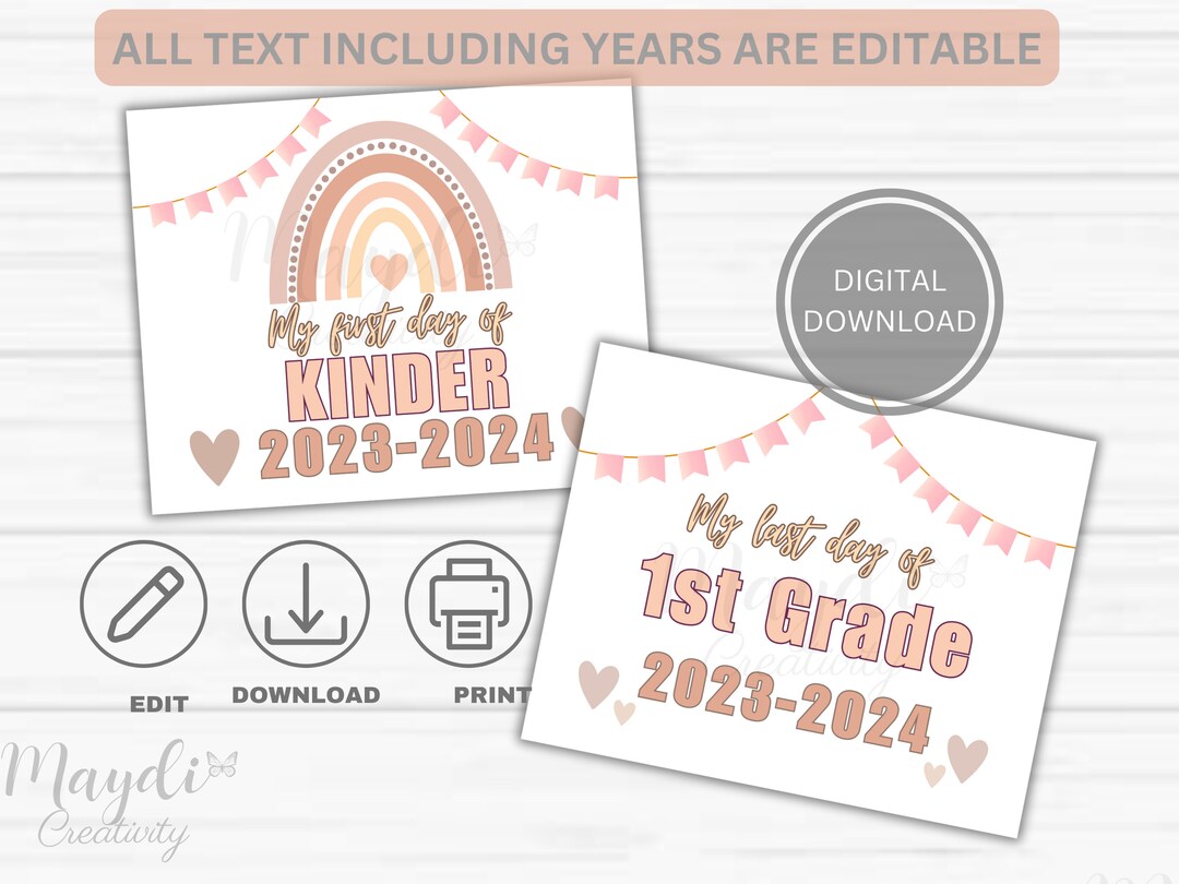 All Grades Boho Back to School Editable BUNDLE, DIGITAL DOWNLOAD, First ...