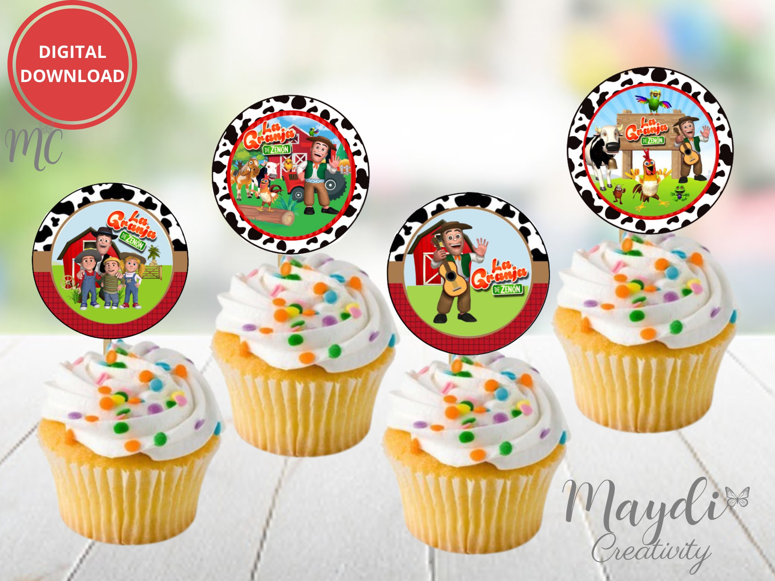 La Granja De Zenon Kids Birthday Cupcake Toppers DIGITAL FILE - Etsy