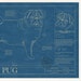 PUG Blueprint Dog Art Mid-century Art Dog Lover Gift - Etsy