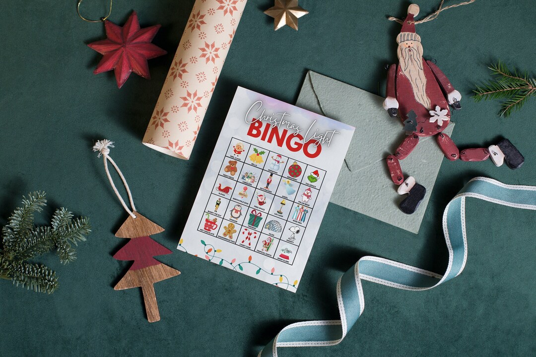 Printable Christmas Bingo Board for Christmas Light Road Trip Digital ...