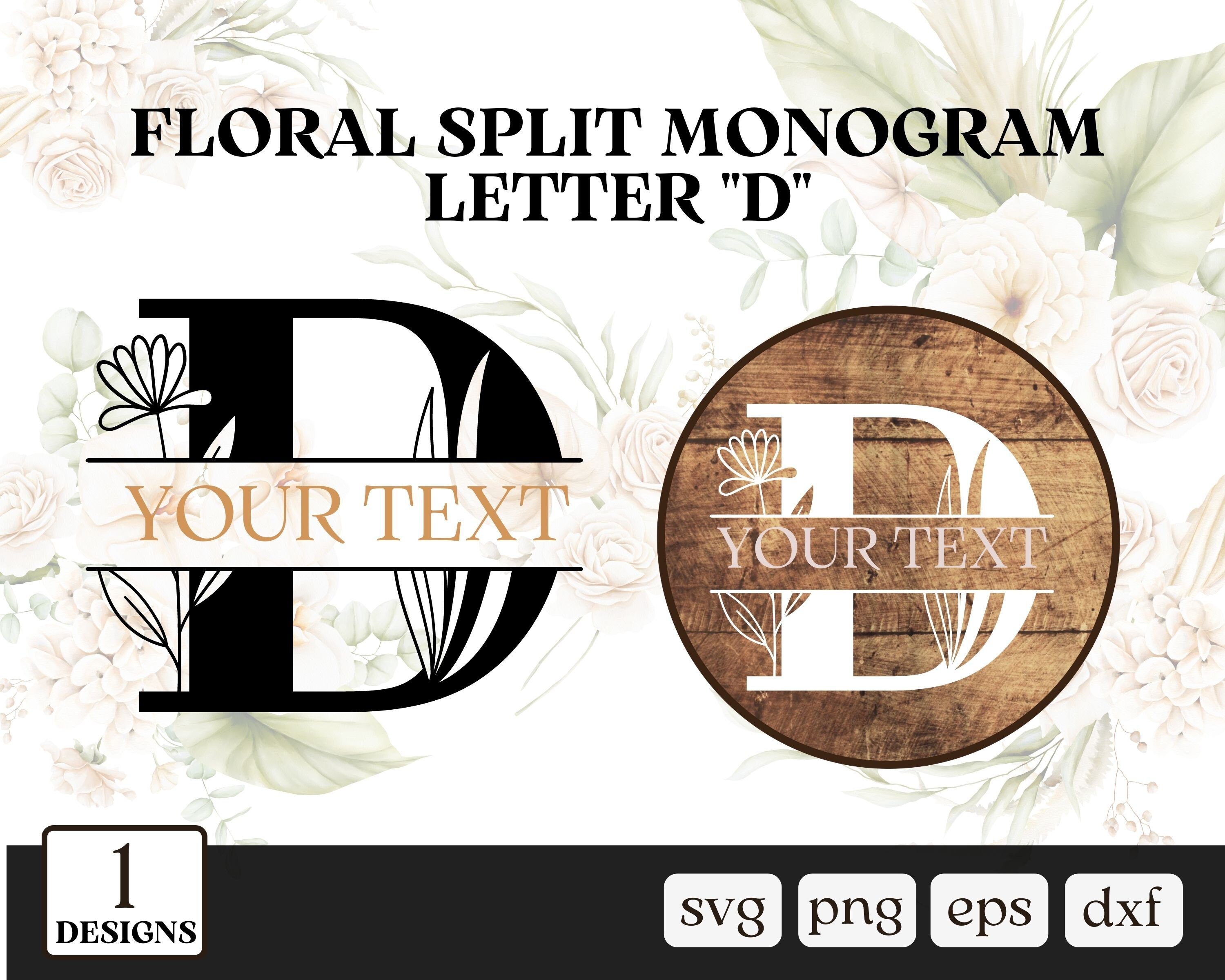 Floral Split Monograms SVG Bundle Wedding Monogram Printable - Etsy