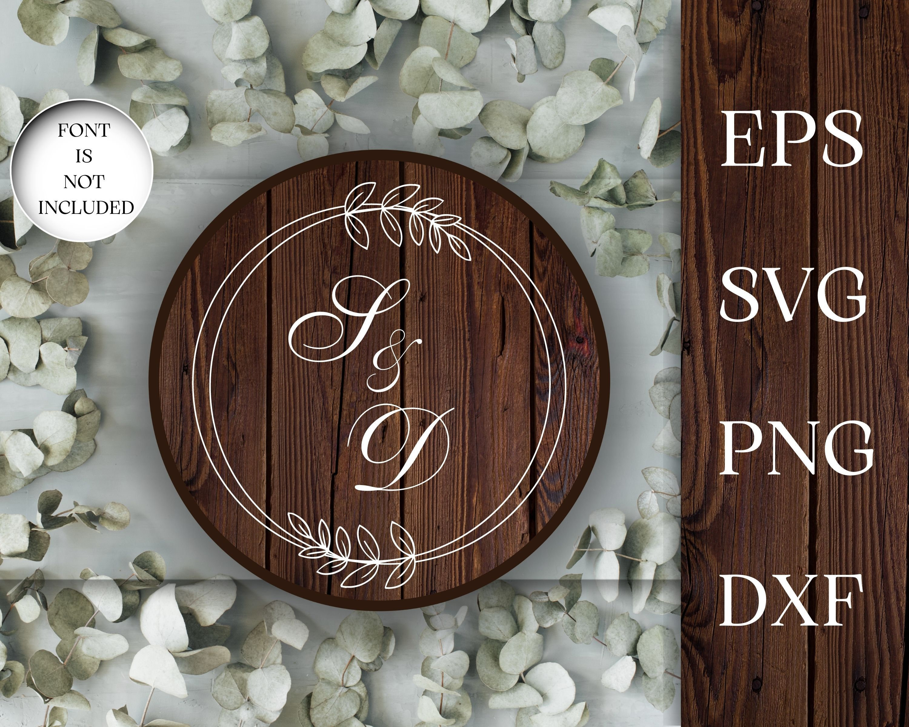 Floral Round Monograms SVG Bundle, Wedding Monogram Printable Digital ...