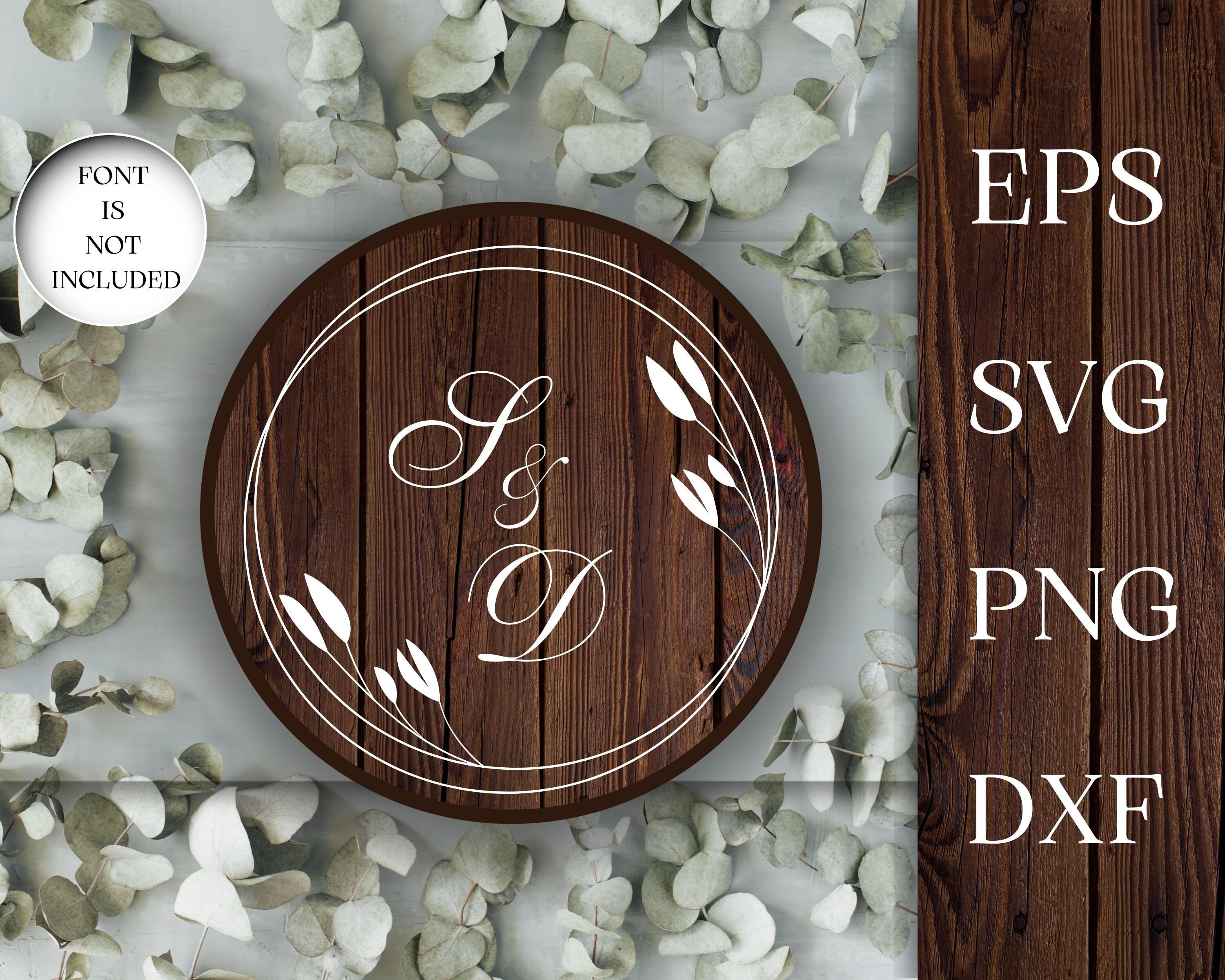Floral Round Monograms SVG Bundle, Wedding Monogram Printable Digital ...