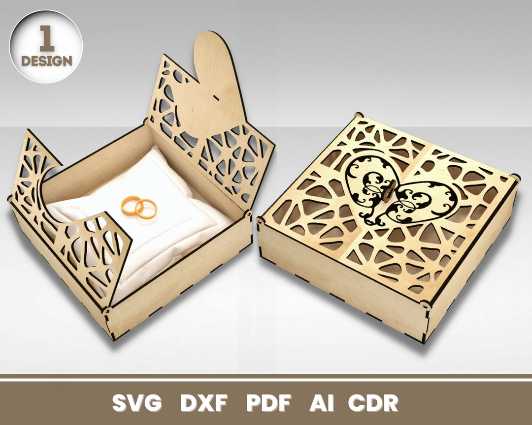 Ring Box for Laser Cut, Glowforge Wedding Box SVG, CNC, Wedding Gift ...