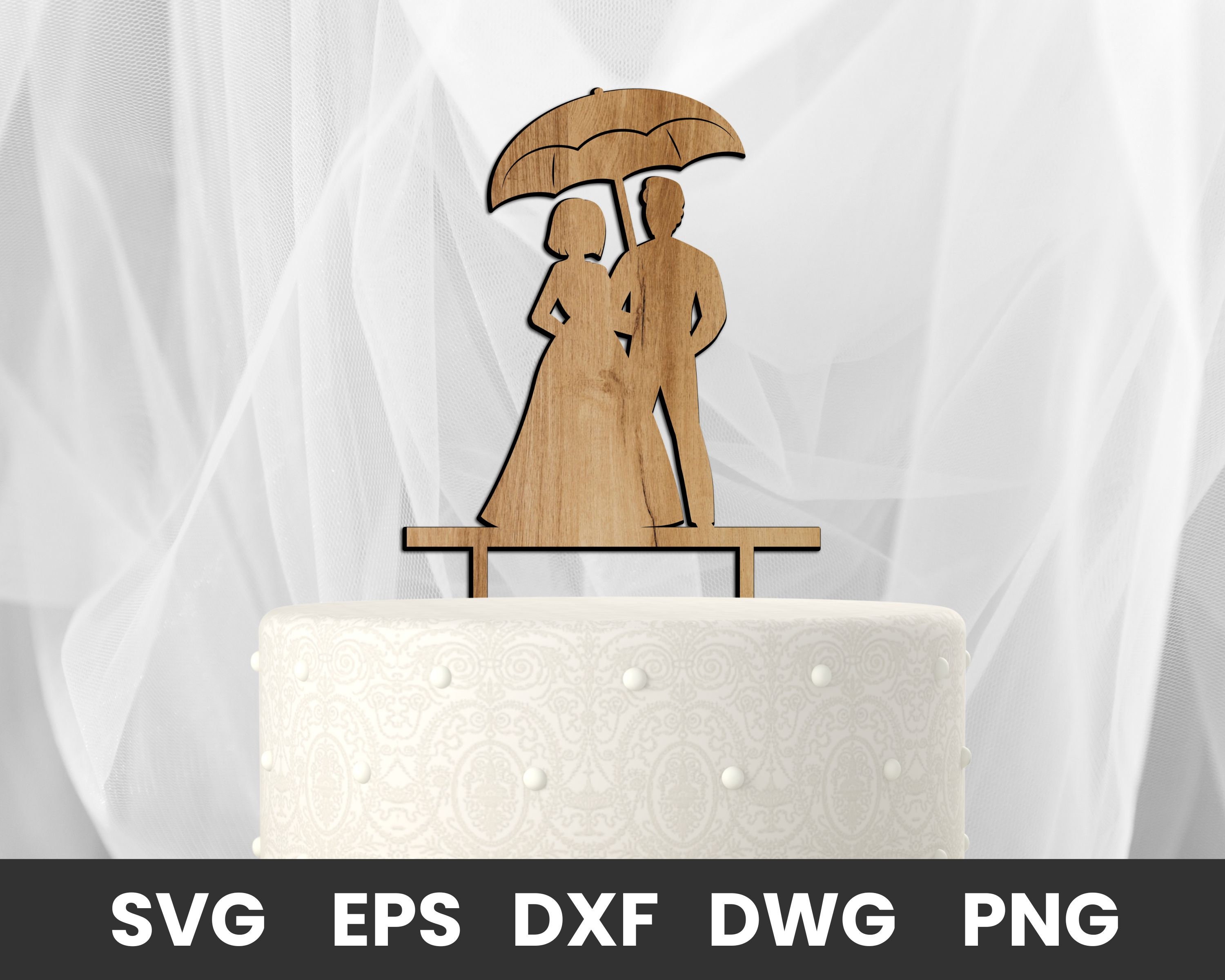 Wedding Cake Topper for Laser Cut, Bride and Groom, Couple Cake Topper ...
