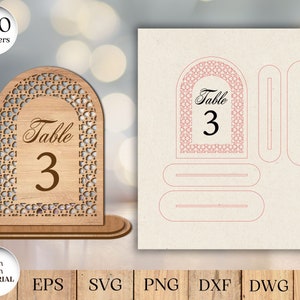 Rattan Arch Table Numbers for Laser Cut, Digital Download Files, Png ...