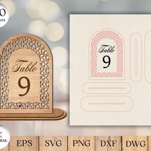 Rattan Arch Table Numbers for Laser Cut, Digital Download Files, Png ...