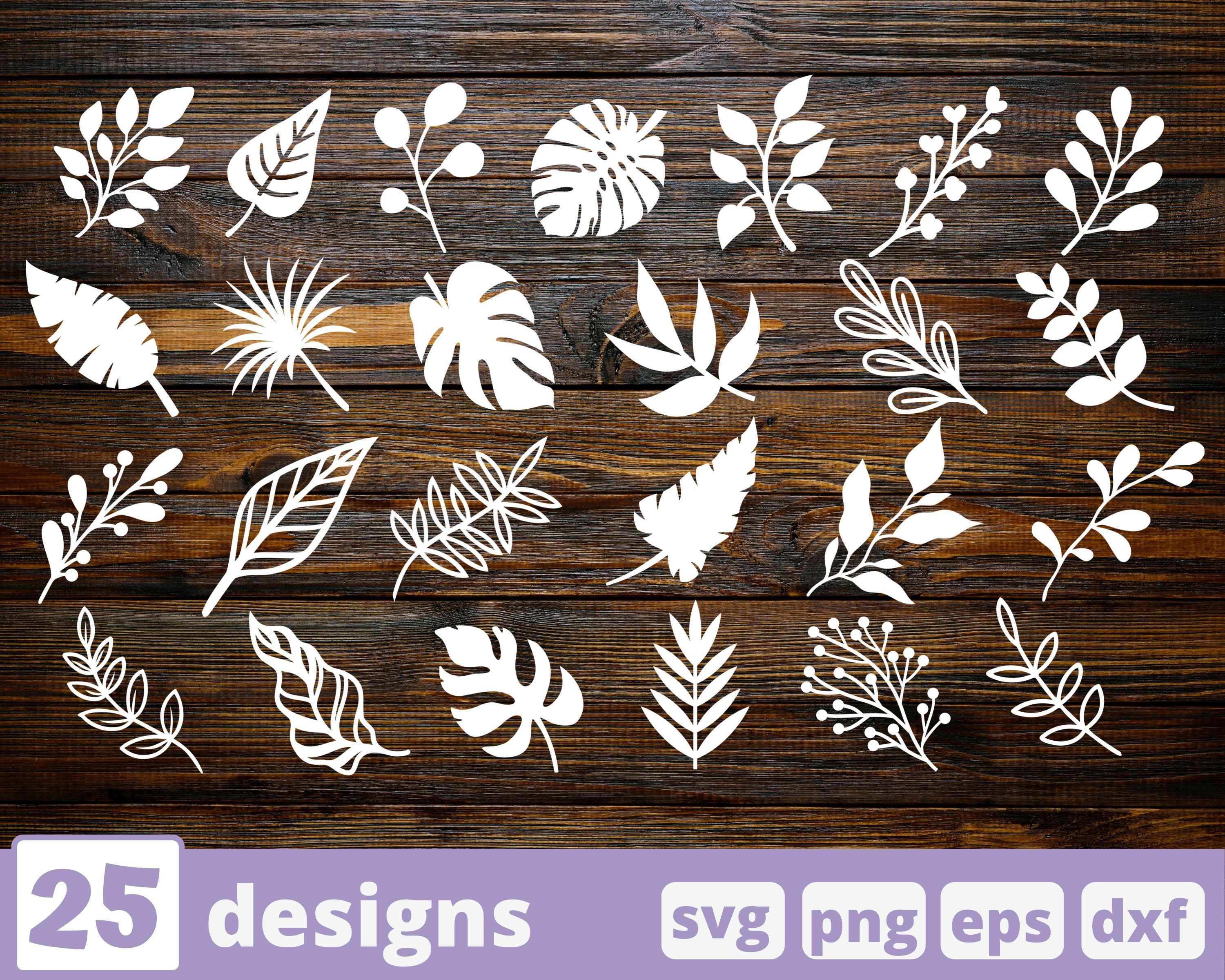 Leaves SVG Bundle, Tropical Leaves Printable Digital Download Files ...