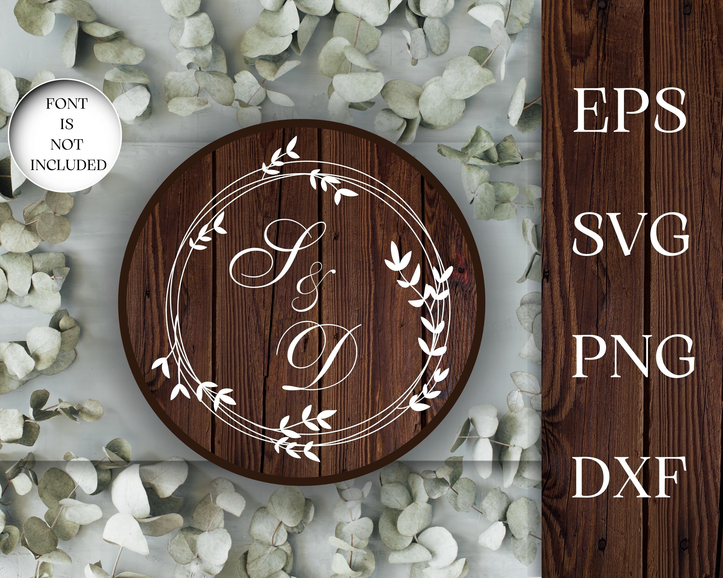 Floral Round Monograms SVG Bundle, Wedding Monogram Printable Digital Download Files, Floral Cut ...