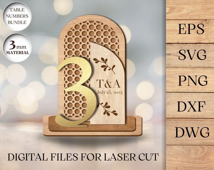 Rustic Wedding Table Numbers SVG, Laser Cut, Table Centerpieces ...