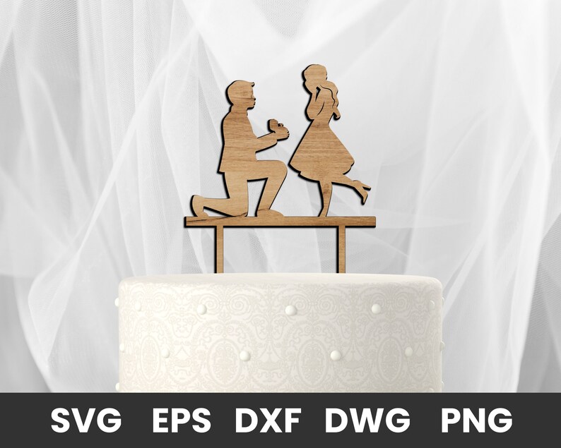 Wedding Cake Topper for Laser Cut, Bride and Groom, Couple Cake Topper ...