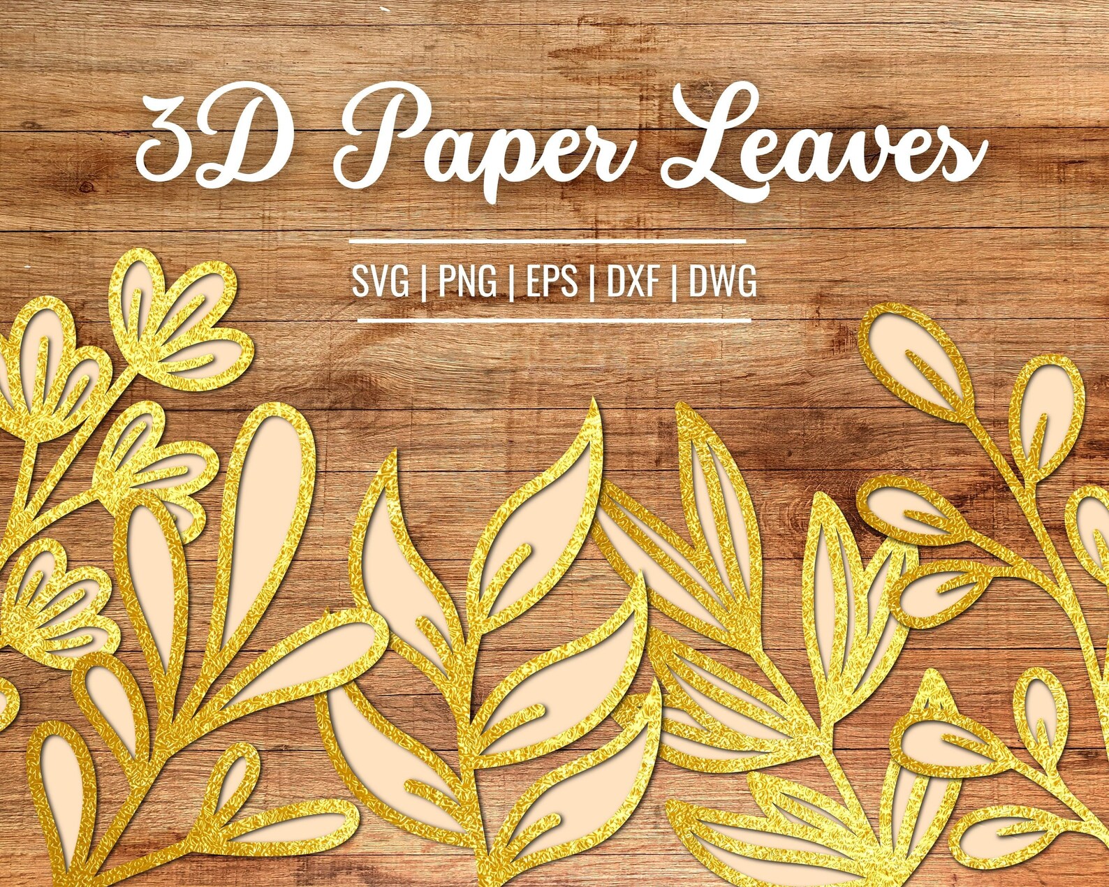 Paper Leaves SVG Bundle, Wedding Printable Digital Download Files, Png ...