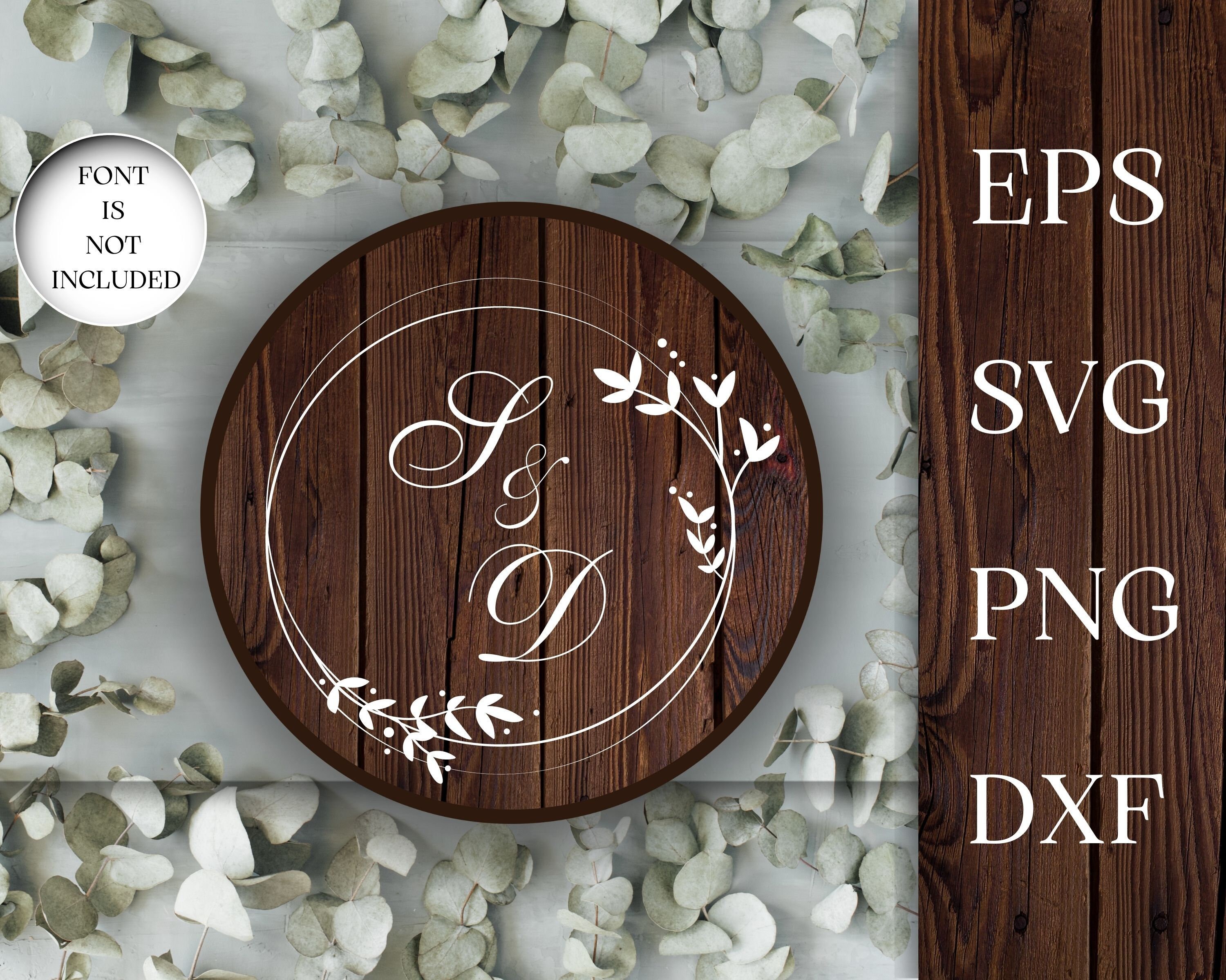 Floral Round Monograms SVG Bundle, Wedding Monogram Printable Digital ...