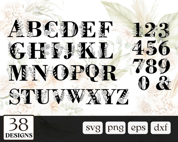 Wedding Alphabet SVG Bundle Letters and Numbers Printable - Etsy