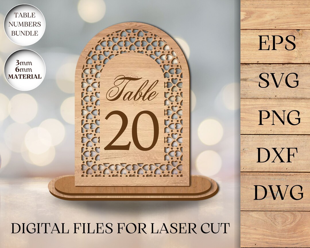Rattan Arch Table Numbers for Laser Cut, Digital Download Files, Png ...