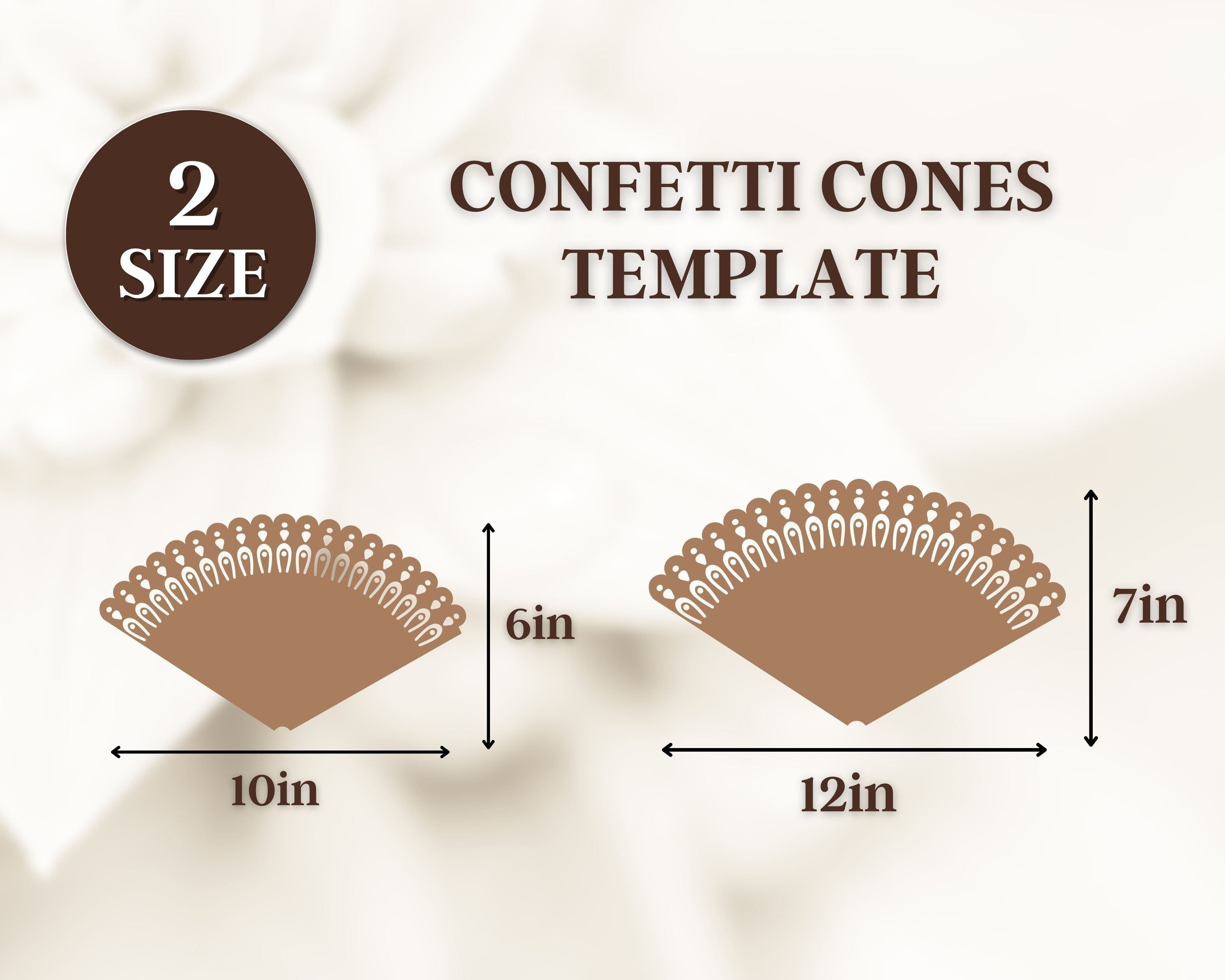 Confetti Cones SVG Bundle, Wedding Template, Digital Download Files ...