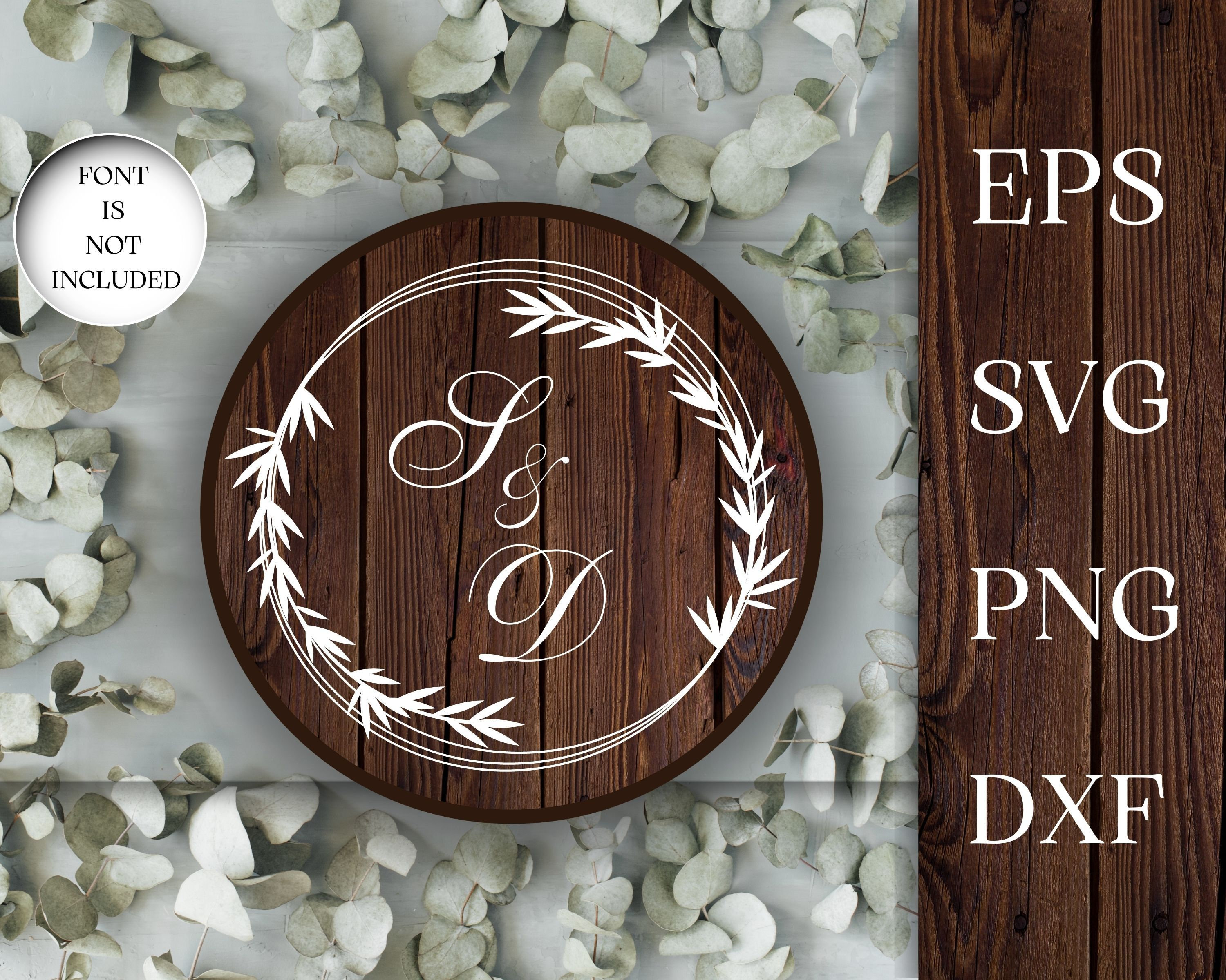 Floral Round Monograms SVG Bundle, Wedding Monogram Printable Digital ...