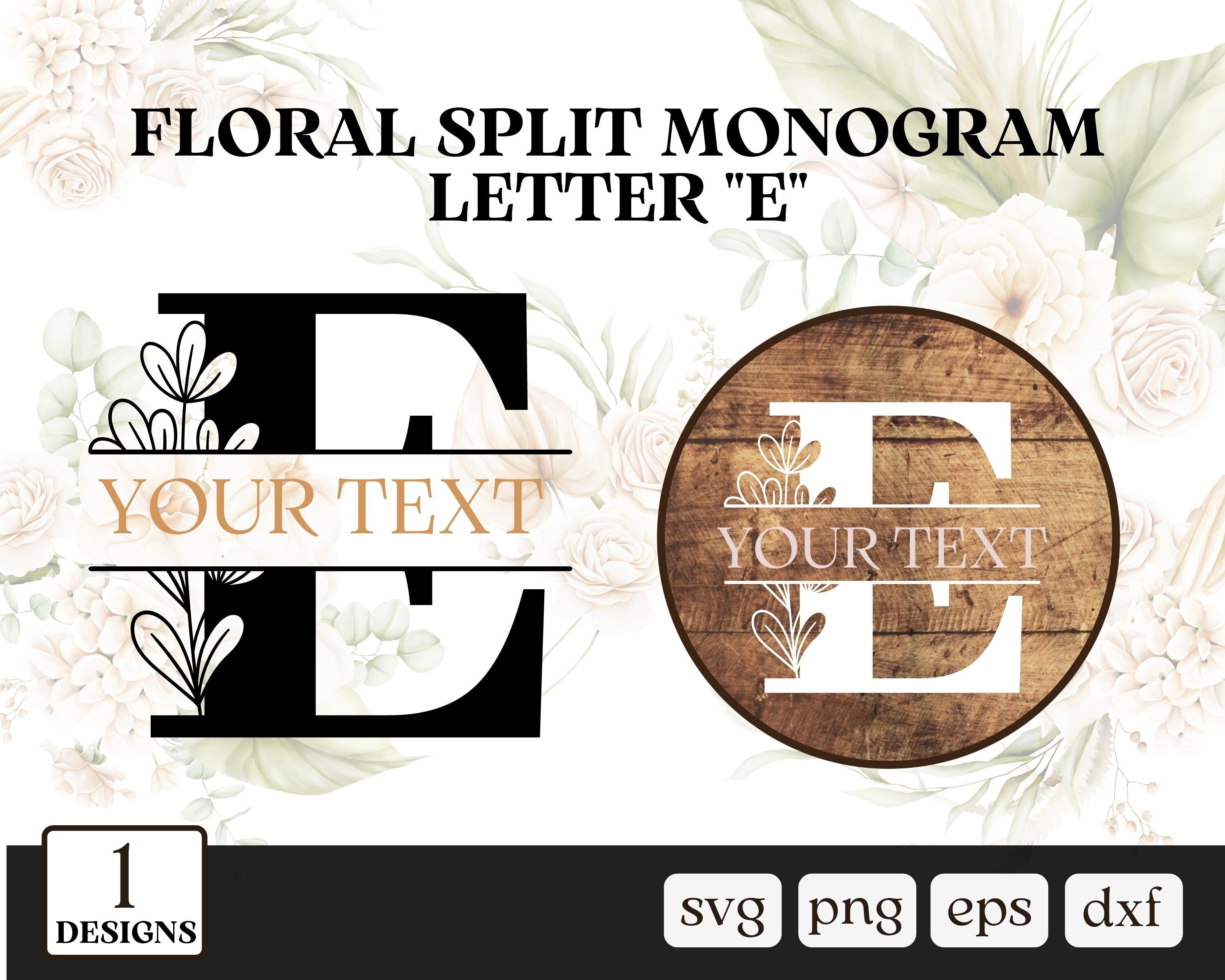 Floral Split Monograms SVG Bundle Wedding Monogram Printable - Etsy
