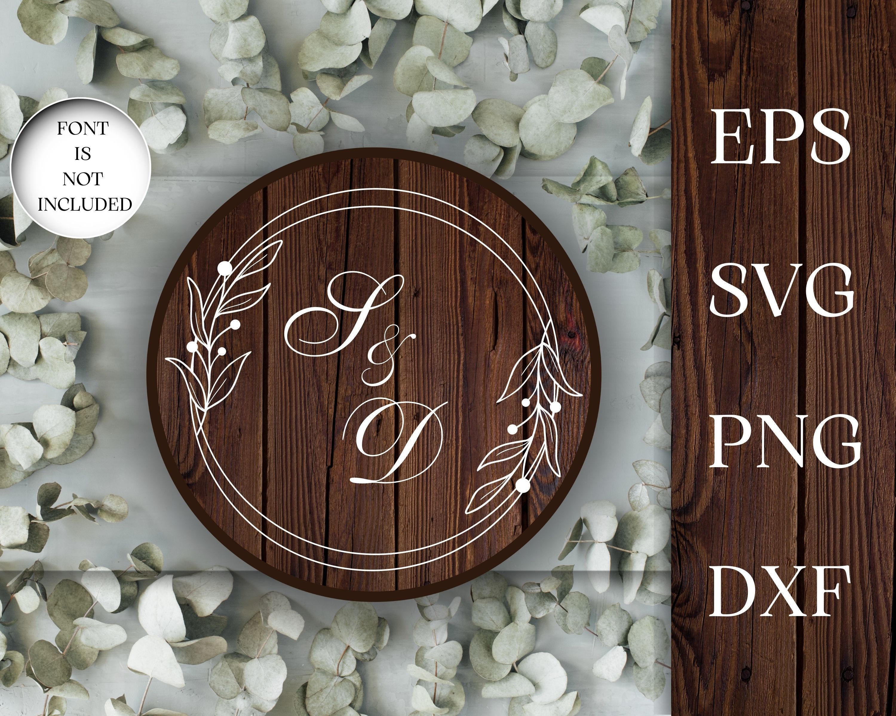 Floral Round Monograms SVG Bundle, Wedding Monogram Printable Digital ...