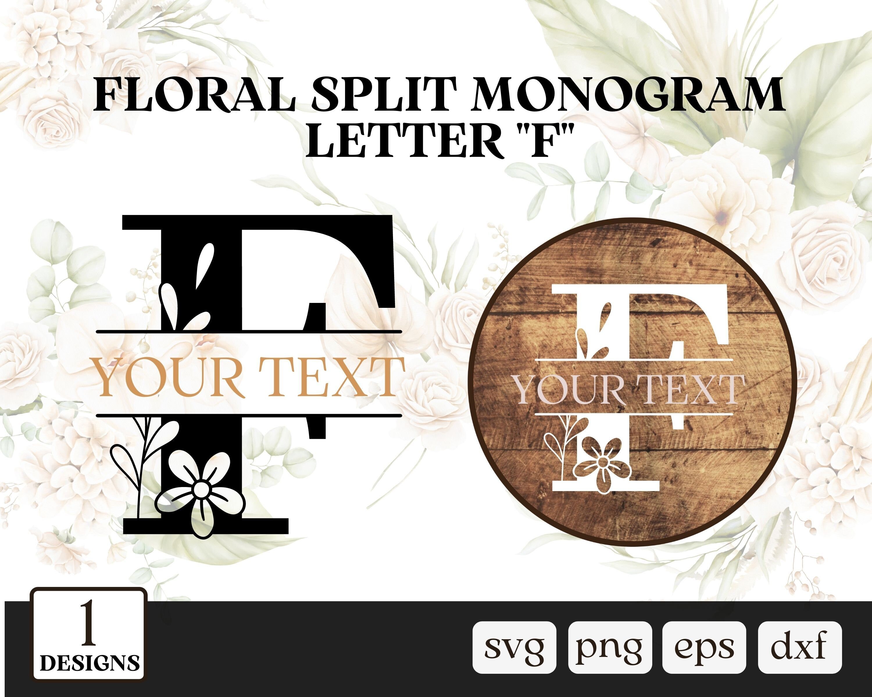 Floral Split Monograms SVG Bundle Wedding Monogram Printable - Etsy
