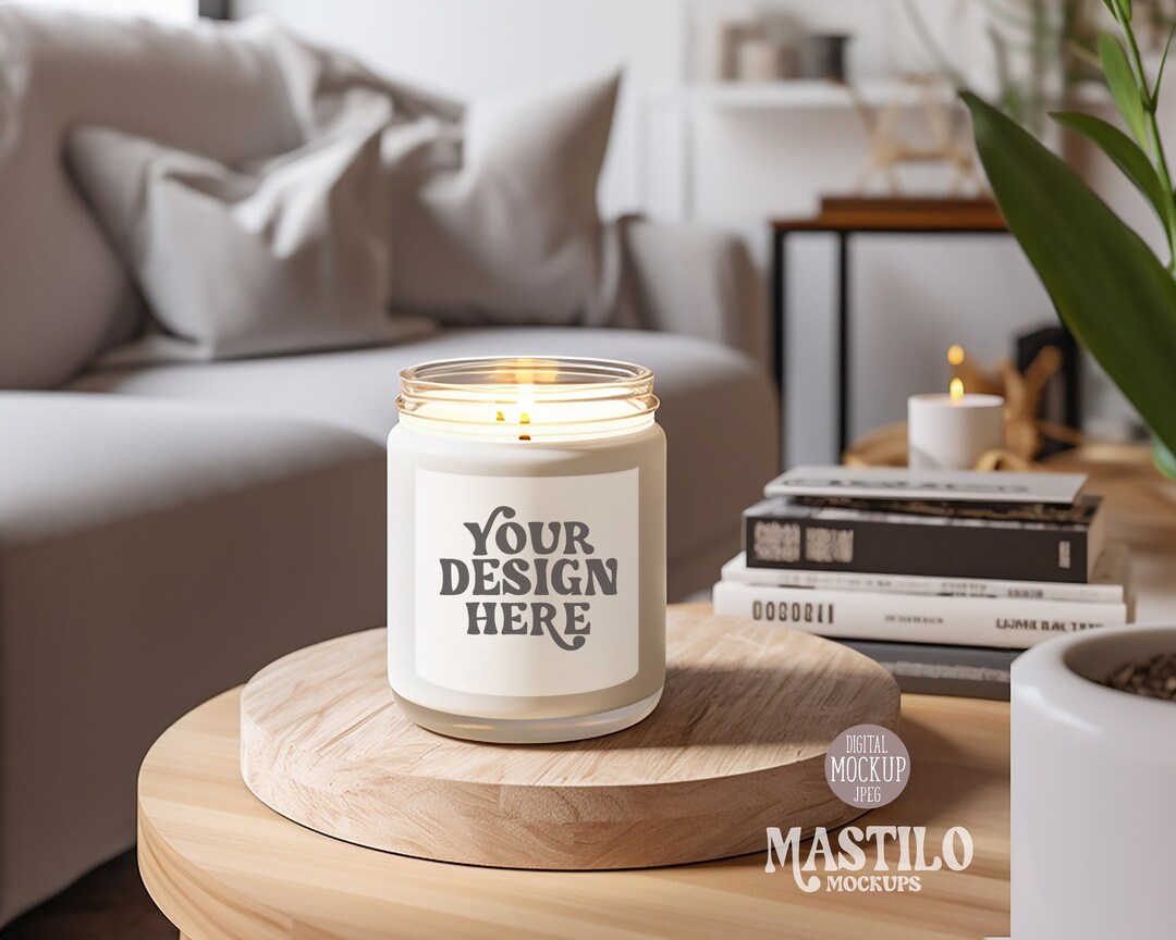 Boho Candle Mockup, White Candle Mockup, Styled Stock Photography, Jar ...