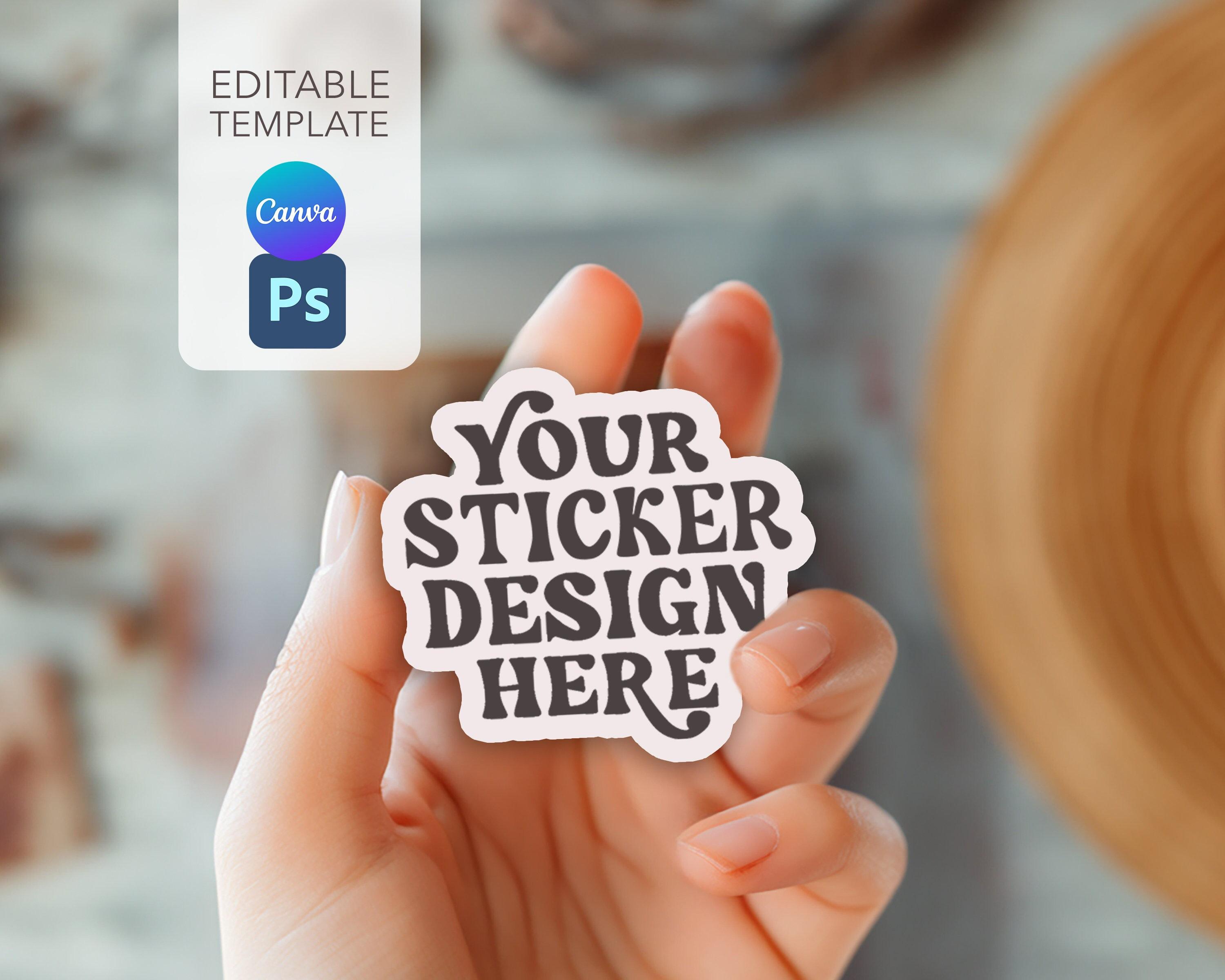 Sticker Mockup Canva, Photoshop Sticker Mockup, Sticker Mockups PSD ...