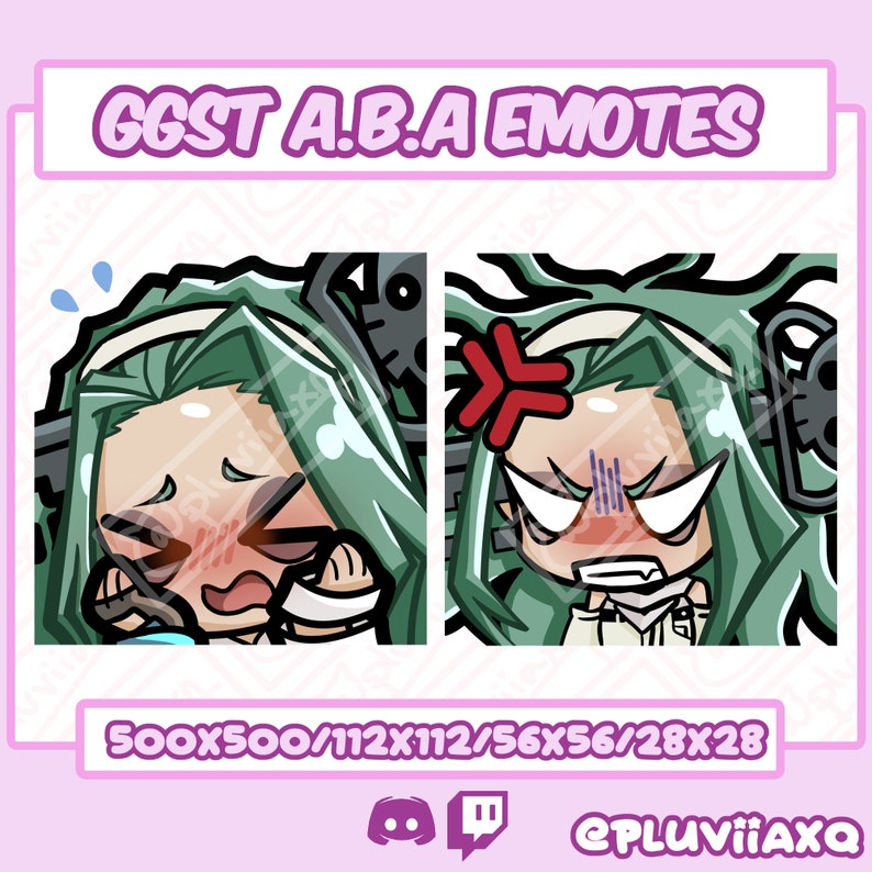 A.B.A Guilty Gear Strive Emote Pair for TWITCH/DISCORD 500x500/112x112 ...