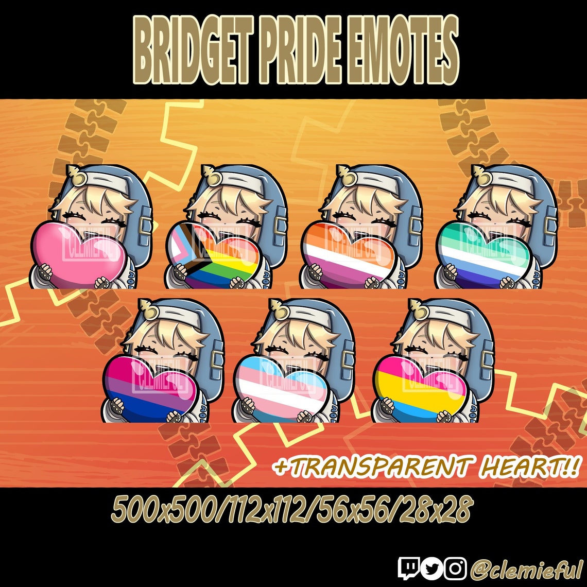Bridget Guilty Gear Strive Emotes for TWITCH/DISCORD 500x500/112x112 ...