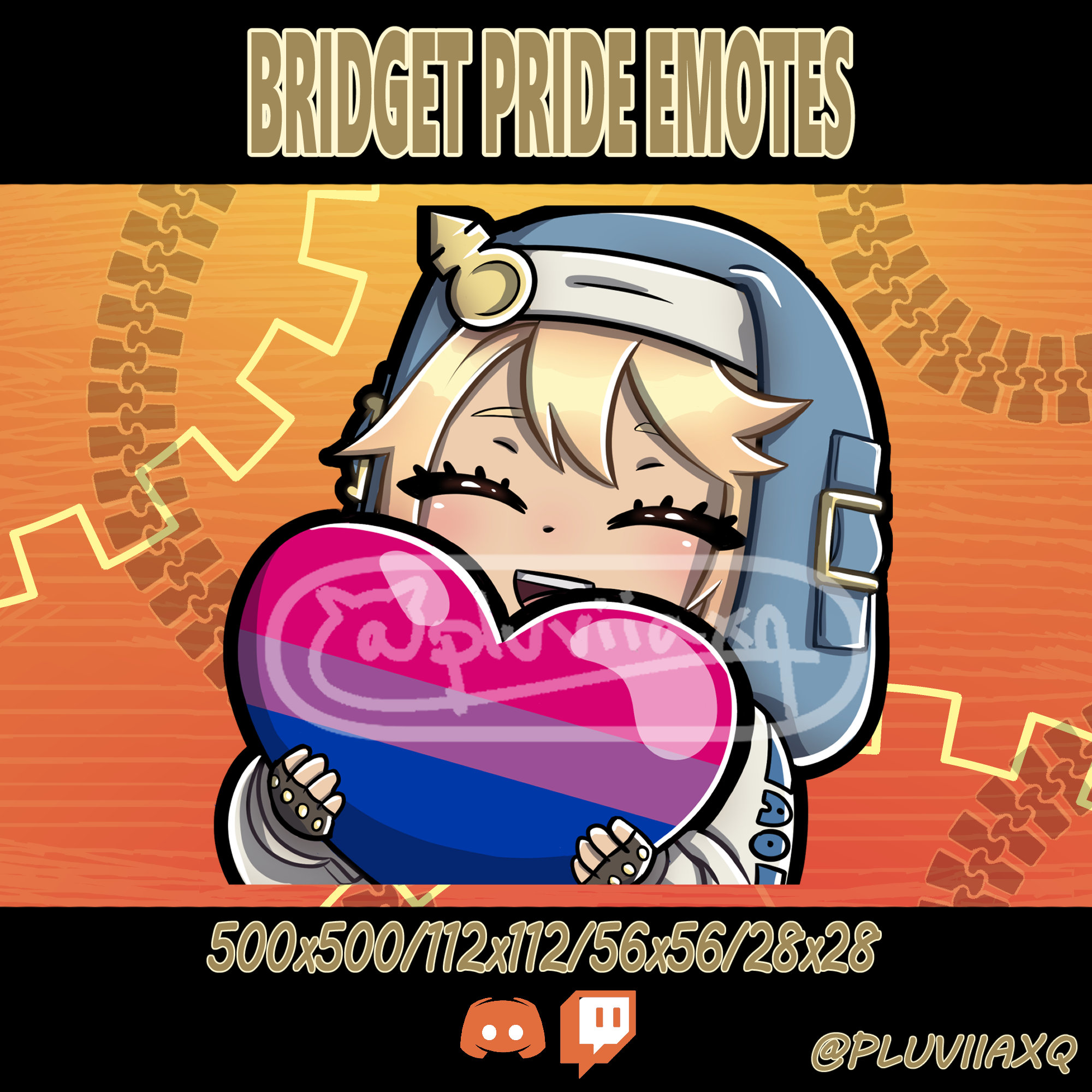 Bridget Guilty Gear Strive Emotes for TWITCH/DISCORD 500x500/112x112 ...