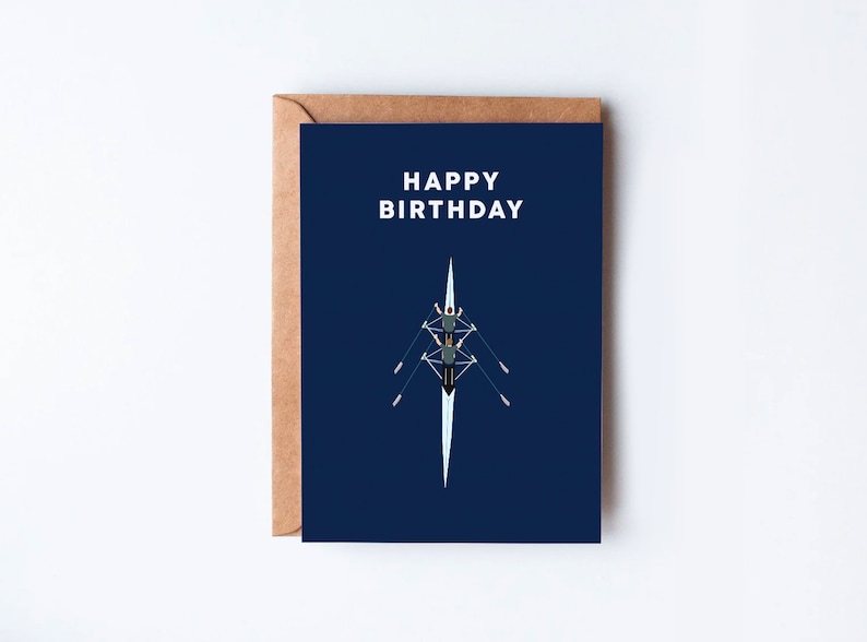 Rowing Birthday Card | Happy Birthday Card for Rower | Rowing ...