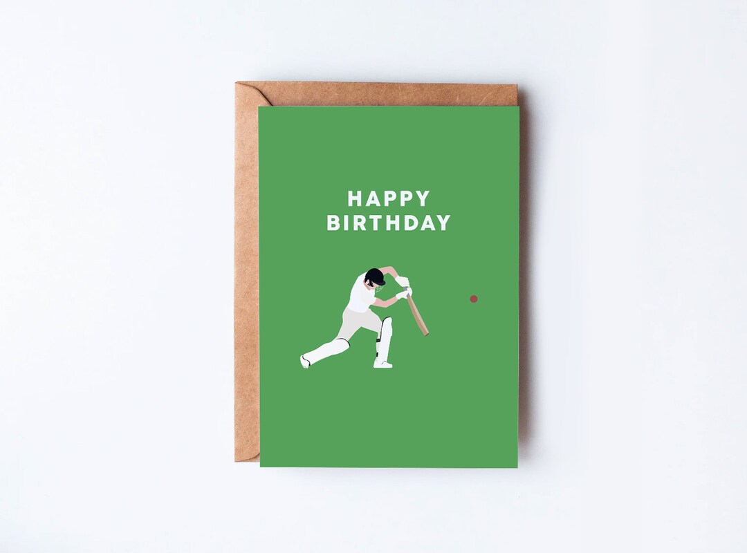Cricket Birthday Card Happy Birthday Card for Cricketer Cricket ...