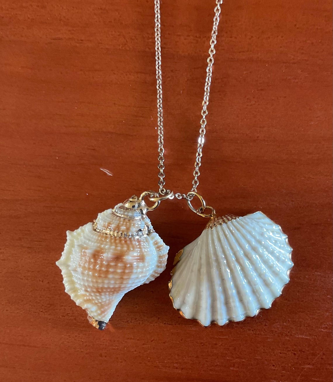 Beautiful Vintage Gold Edge Natural Shells Necklace. - Etsy