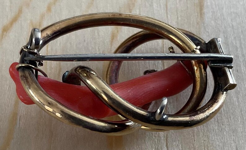 Vintage Natural Coral and Gold Tone Victorian Red Coral Pin Brooch. - Etsy