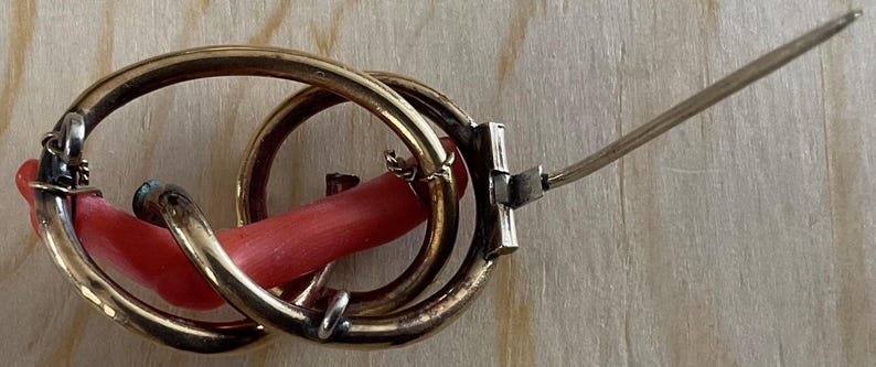 Vintage Natural Coral and Gold Tone Victorian Red Coral Pin Brooch. - Etsy