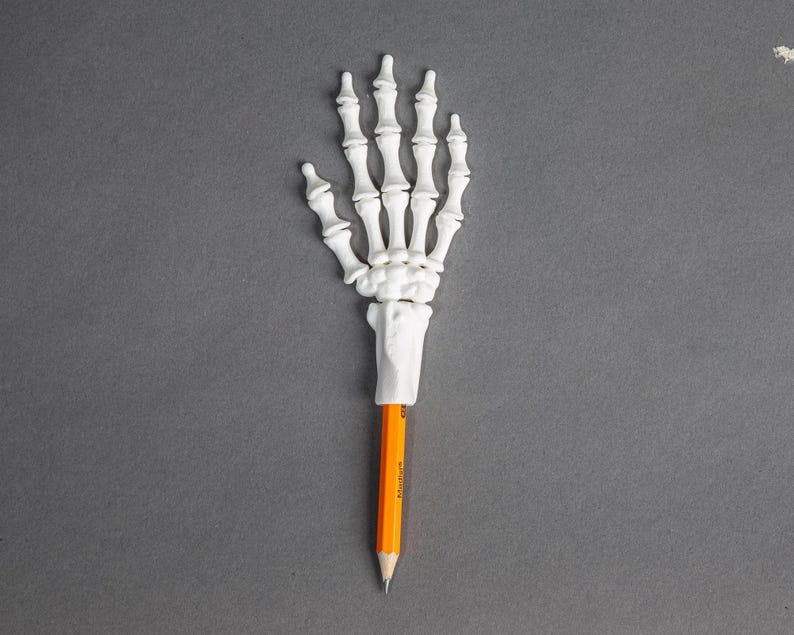 10 Pack Skeleton Hand Pencil Topper, 3D Printed Halloween Gift - Etsy