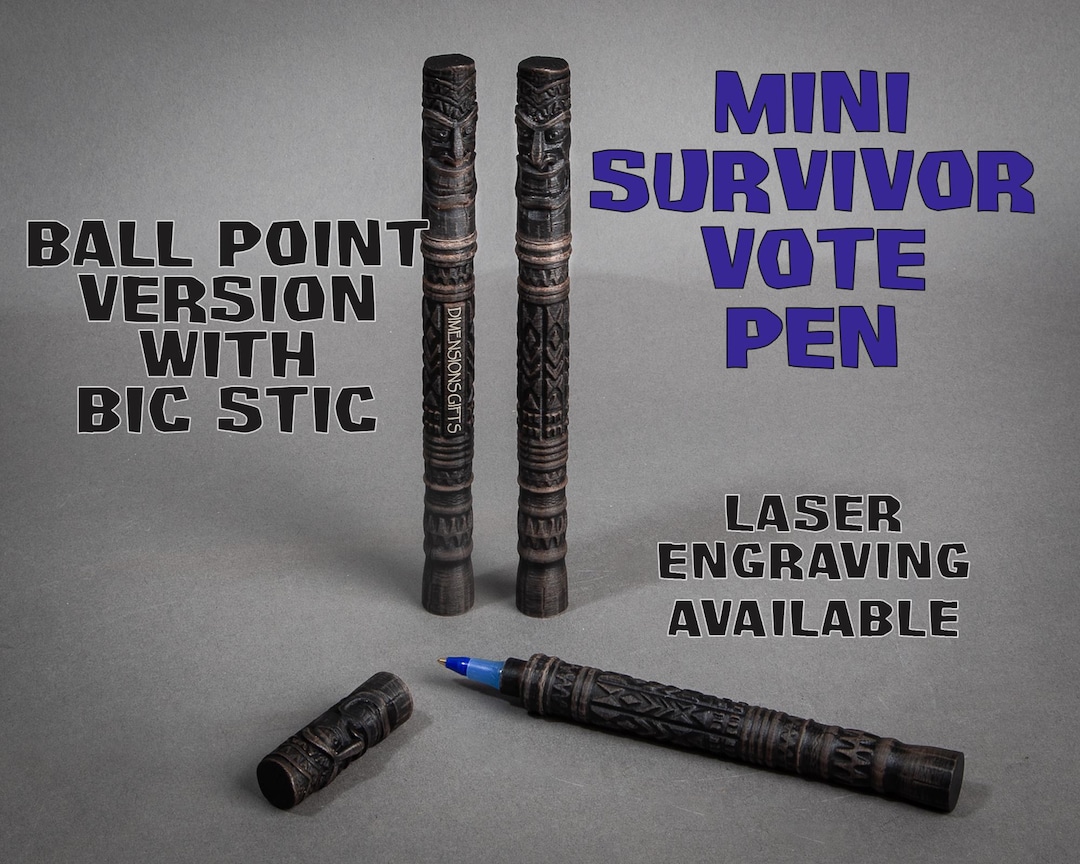 Survivor Vote Pen, 3D Printed, With Bic Stic Ball Point Pen, Laser ...