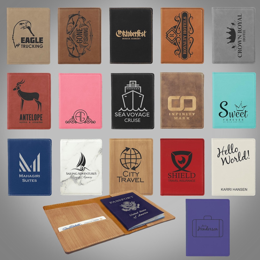 Personalized Leatherette Passport Cover, Secure, Stylish & Customizable ...