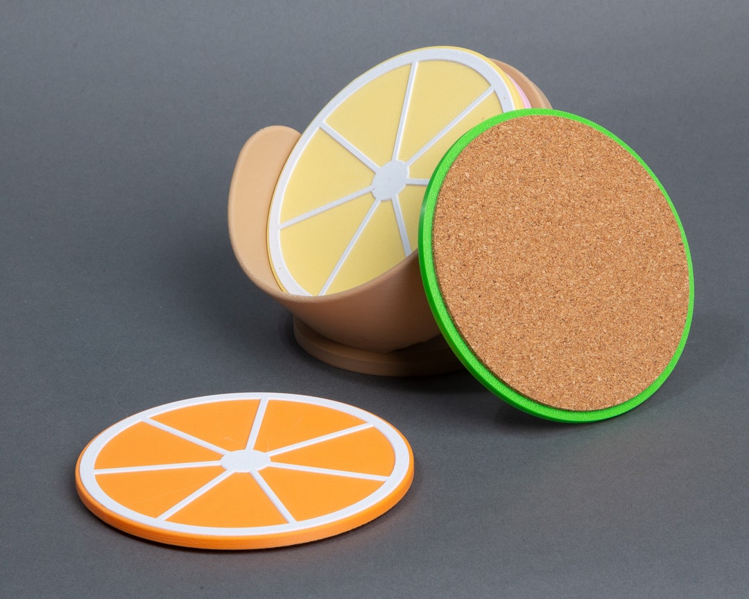 Citrus Theme Coaster Set, 3D Printed - Etsy