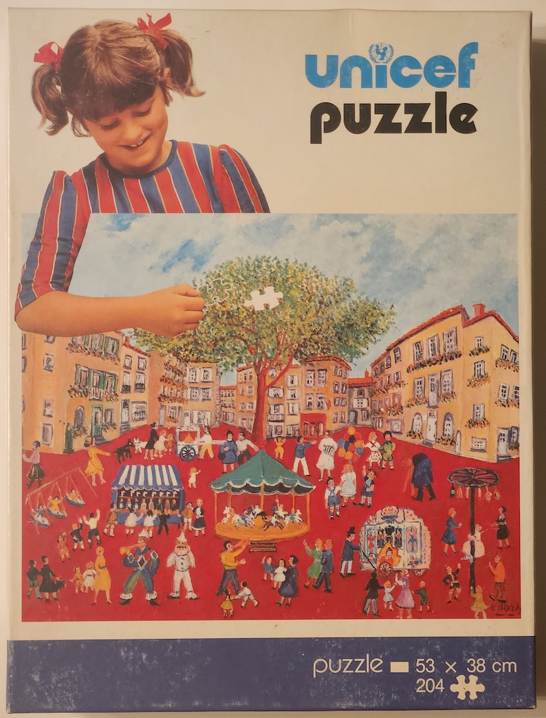 Rare 1980's UNICEF Puzzle "festival in Orange" Vintage - Etsy